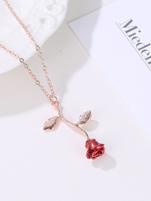 NECKLACE ROSE+ BLUE GIFT BOX "FLORIE" rose gold – MANZARA